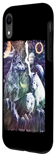 iPhone XR Wolf Winter Galaxy Planets Space Wolves Case