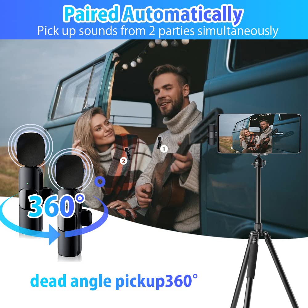 OSDTKRU Wireless Lavalier Microphone for Phone(USB-C),Professional Wireless Lavalier Microphone for Video Recording,Clip On Lapel Mic for YouTube、Interview、Vlog、Presentation、Facebook Live.