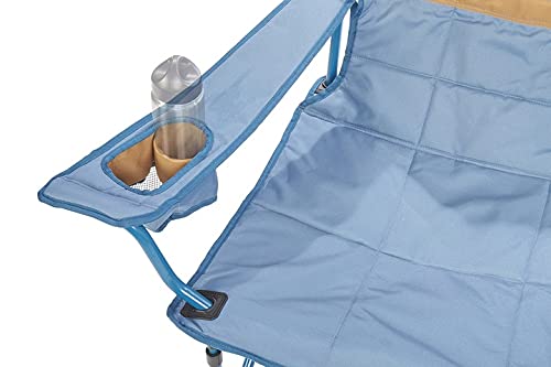 Kelty Low Loveseat with Adjustable Height Arm Rest,Cup Holders for Camping, Alloy Steel, Deep Lake