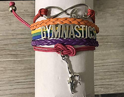 Infinity Collection Gymnastics Bracelet- Gymnastics Bracelet- Gymnastics Jewelry - Gift For Gymnast, Gymnastic Coaches & Teams (Rainbow)