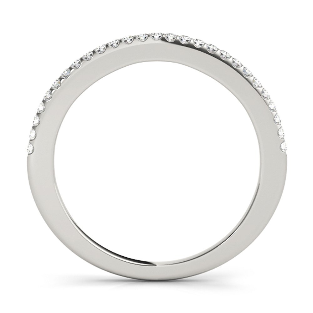 JewelMore 0.14 Carat Diamond Wedding Band In 14K Solid White Gold (6)