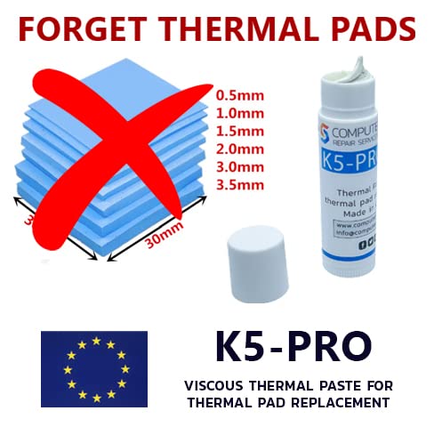 K5 PRO 10g Viscous Thermal Paste for Thermal Pad Replacement Liquid Thermal Pad Putty Compatible with Apple iMac, Asus ROG, Acer Nitro, MSI laptops, RTX 3080, 2080TI, 3090, PS4, Nintendo Switch, Xbox