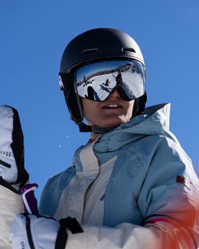OutdoorMaster Wide View Ski Goggles Horizon - Frameless Snowboard Goggles with Interchangeable Magnetic Lens Snow Goggles for Men & Women - Blackframe Silver Lens