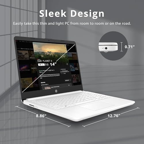 HP Premium 14" Stream HD Laptop, Intel Celeron N4120 CPU, 8GB RAM, 64GB eMMC, Webcam, Intel UHD Graphics, 1 Year Office, Bluetooth, WiFi, HDMI, Windows 11s, Pink, 32GB Hotface USB Card (Renewed)