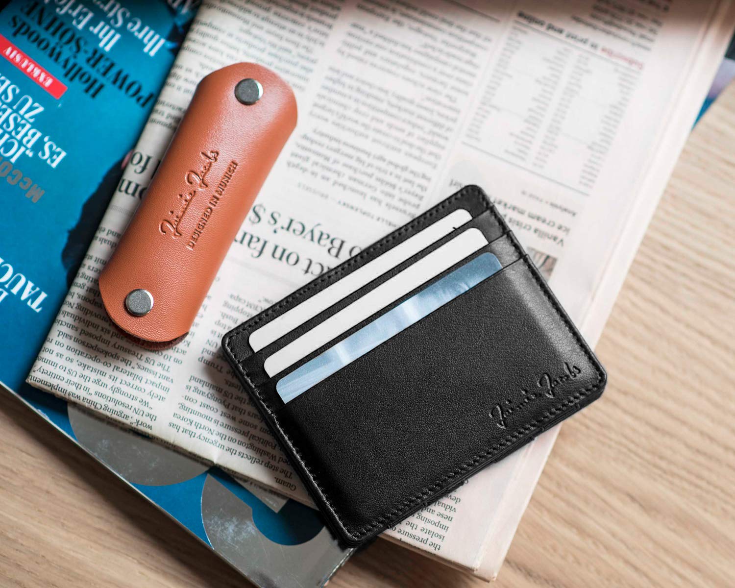Jaimie Jacobs Flap Boy Slim Magic Wallet Genuine Leather RFID Blocking (Black)