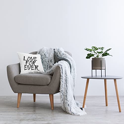 Stupell Industries Love for Ever Bold Black Calligraphy Design by Martina Pavlova Throw Pillow, 18 x 18