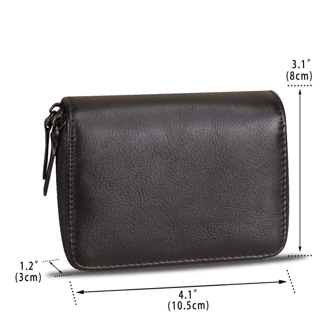 LRTO Genuine Leather Small Purse Wallet for Women RFID-Blocking Handmade Clutch Wallets Money Clip Card Organizer Coin Pouch (NavyBlue)