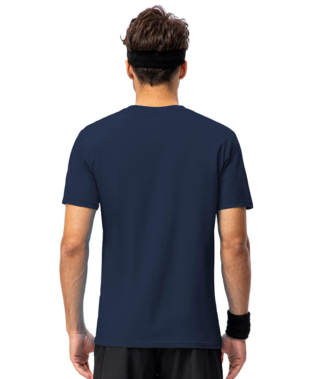 Men's Soft Stretch Cotton Breathable Athletic Workout Sports Short Sleeve Tee T-Shirt Tops(Yellow,2XL)