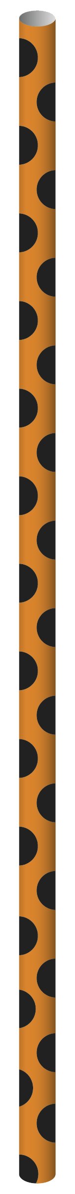 Orange & Black Polka Dot Halloween Paper Straws, 10ct