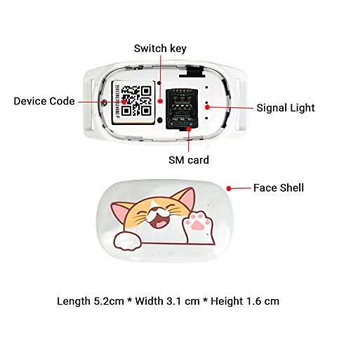 STWAZN Real Time GPS Tracker 4G, Dog/Cat Locator Activity Monitor, 90 Day Ultra Long Track View, Fence Alarm, Lightweight Waterproof Pet Detector,Android/Apple iOS Compatible (Cat)