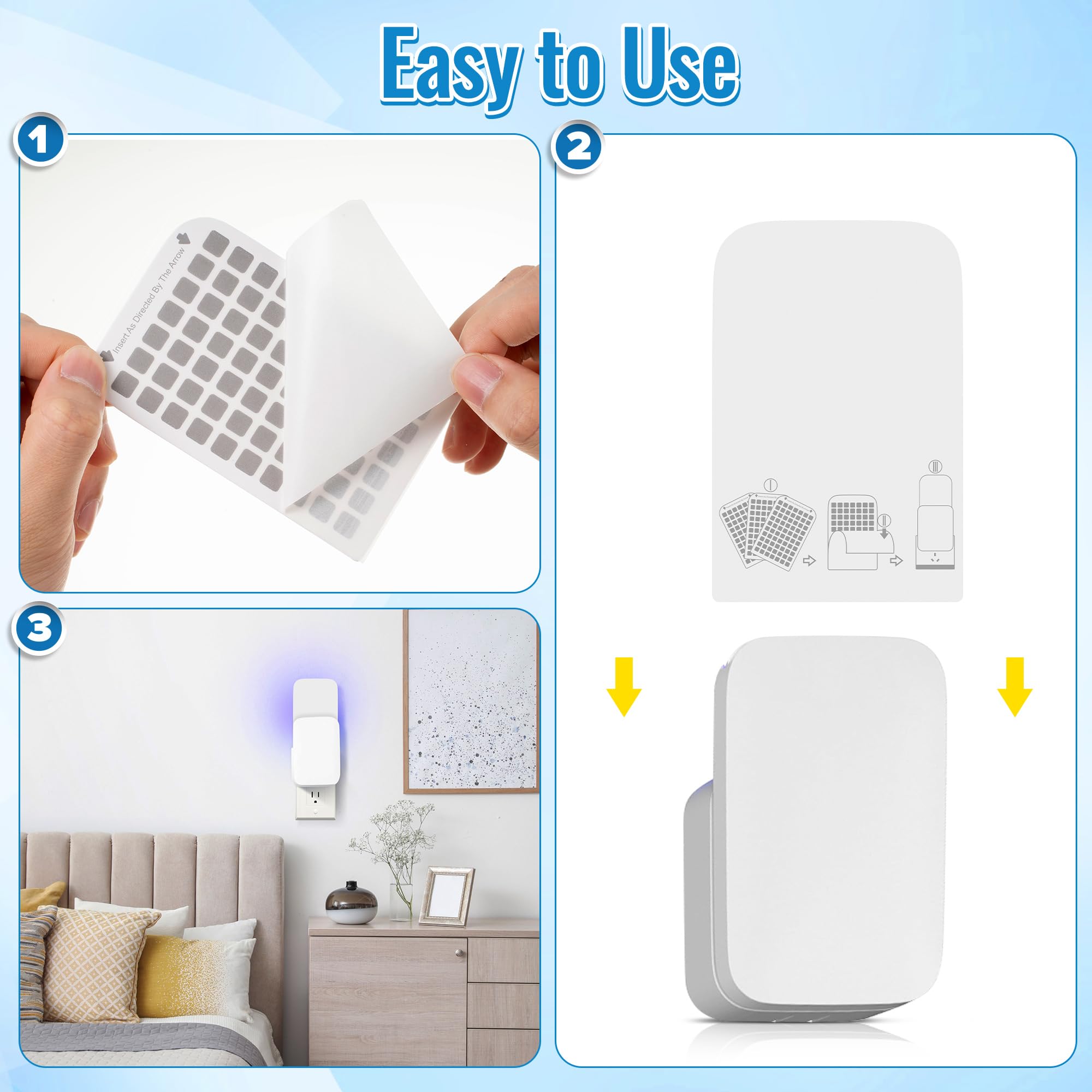 Qualirey 30 Pack Flying Insect Trap Refill Compatible with Mosalogic Fly Traps, Insect Trap Glue Board Refills, Replacement Sticky Glue Cards for Insect Bug Mosquito Gnat Fruit Fly Trap Indoors, Gray