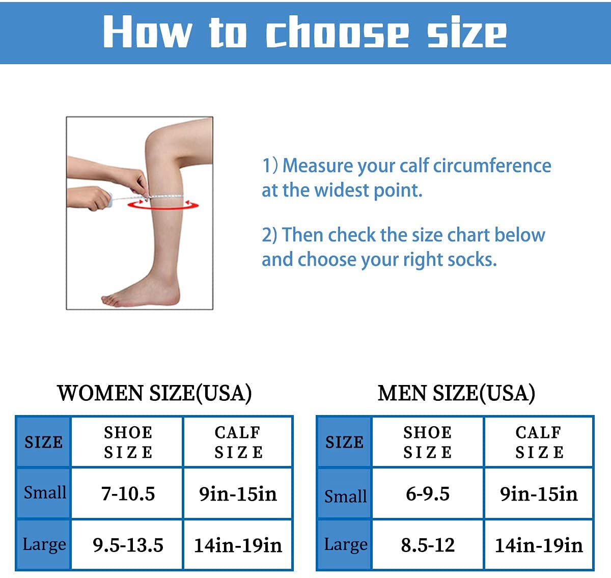 LighSele 6 Pair Compression Socks for Women & Men, Knee High Compression Socks 20-30 mmHg for Nurses, Travel, Pregnancy, Christmas(S/M)