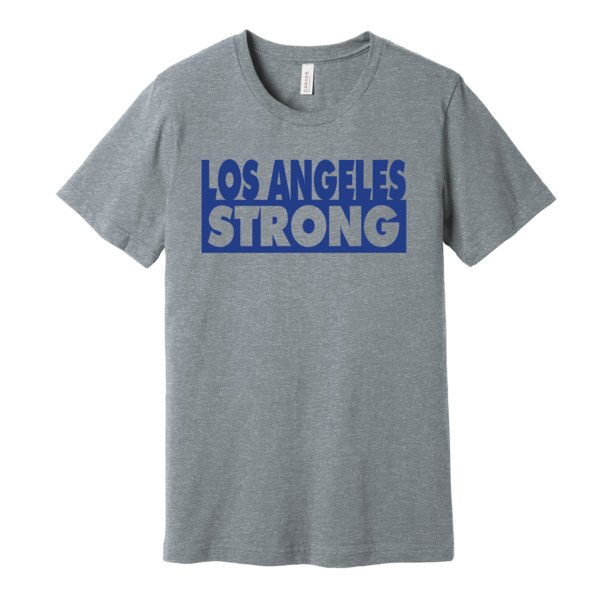 Los Angeles Strong - Represent Los Angeles with Pride Shirt - Blue and White Version - Grey - Small
