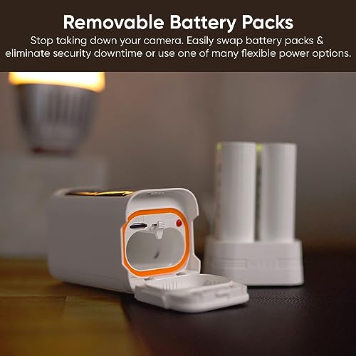 WYZE Battery Cam Pro, Wireless, No Hub, 2K HDR IP65 Outdoor/Indoor Smart Security Camera, Color Night Vision, Integrated Spotlight & Siren, Removable & Rechargeable Battery, 2-Way Audio, White, 1-Pack