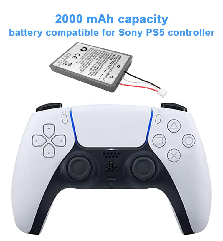 OSTENT 2000mAh 3.65V Lithium Ion Li-ion Rechargeable Battery Pack Replacement for Sony PS5 DualSense Wireless Controller