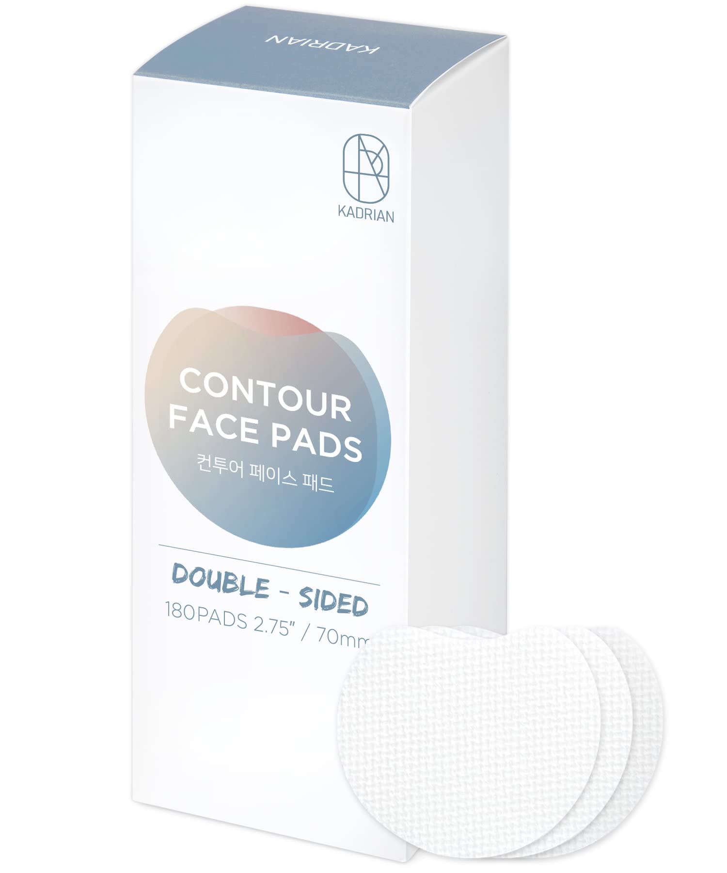 KADRIAN Double-Sided Facial Pads - Lint free - for Makeup Remover and Toner - Rayon face pads for toner and cleasing - Rayon not cotton balls - Exfoliating cotton rounds for face (180 Pads)