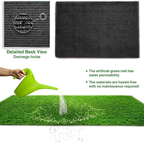 Realistic Deluxe Artificial Grass Synthetic Thick Lawn Turf Carpet (7 FT x 15 FT (105 Square FT))