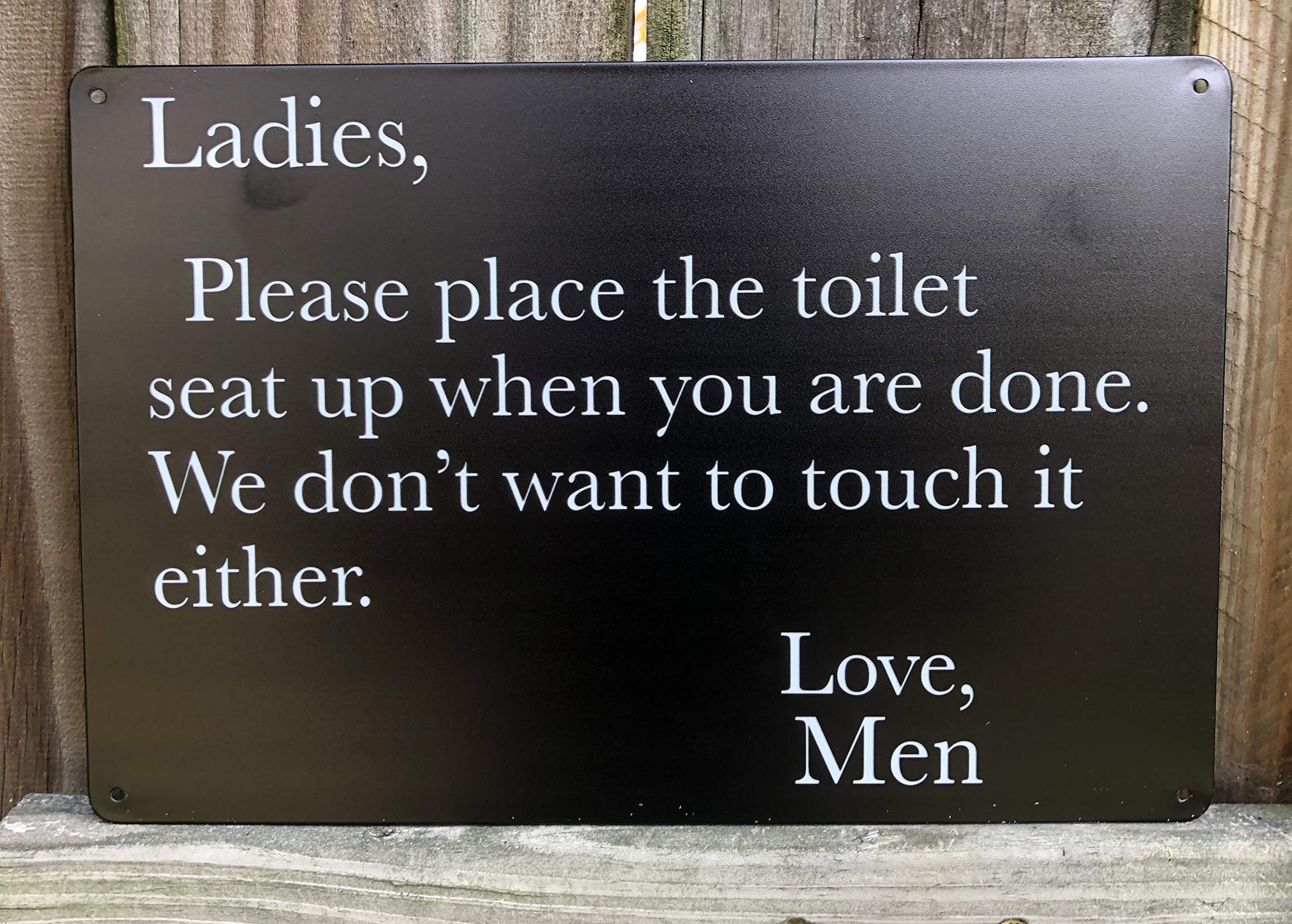 Ladies, Please Place The Toilet Seat Up 12" x 8" Funny Tin Sign Bathroom Man Cave Bar Home Decor