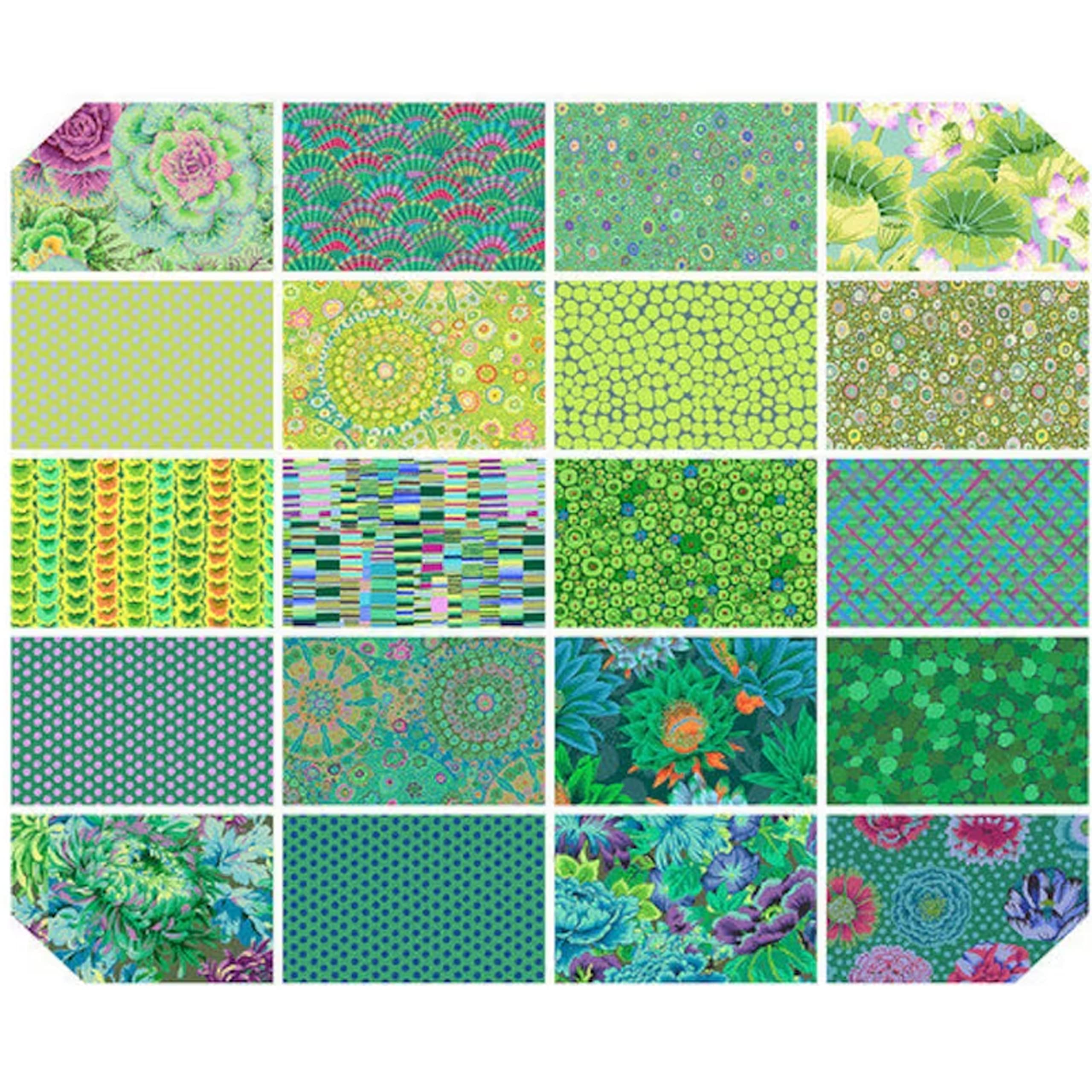 Kaffe Fassett Classics Plus Meadow Layer Cake 42 10" Fabric Squares for Free Spirit Fabrics