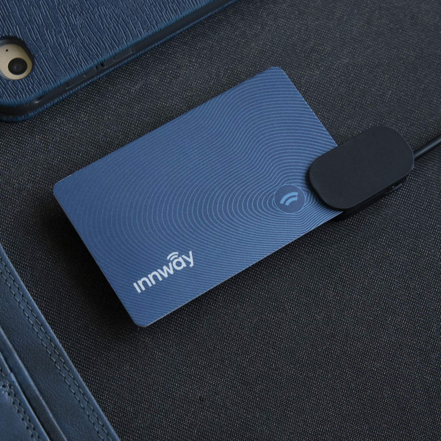 Innway Card Classic - Ultra Thin Rechargeable Bluetooth Tracker Finder for Android. Find Your Wallet, Bag, Backpack, Keys, Laptop, Tablet. (Black)
