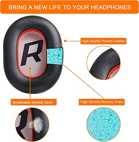 Zotech Replacement Leather Earpads Cushions for Plantronics BackBeat PRO 2, Voyager 8200 UC Headphones (Black)