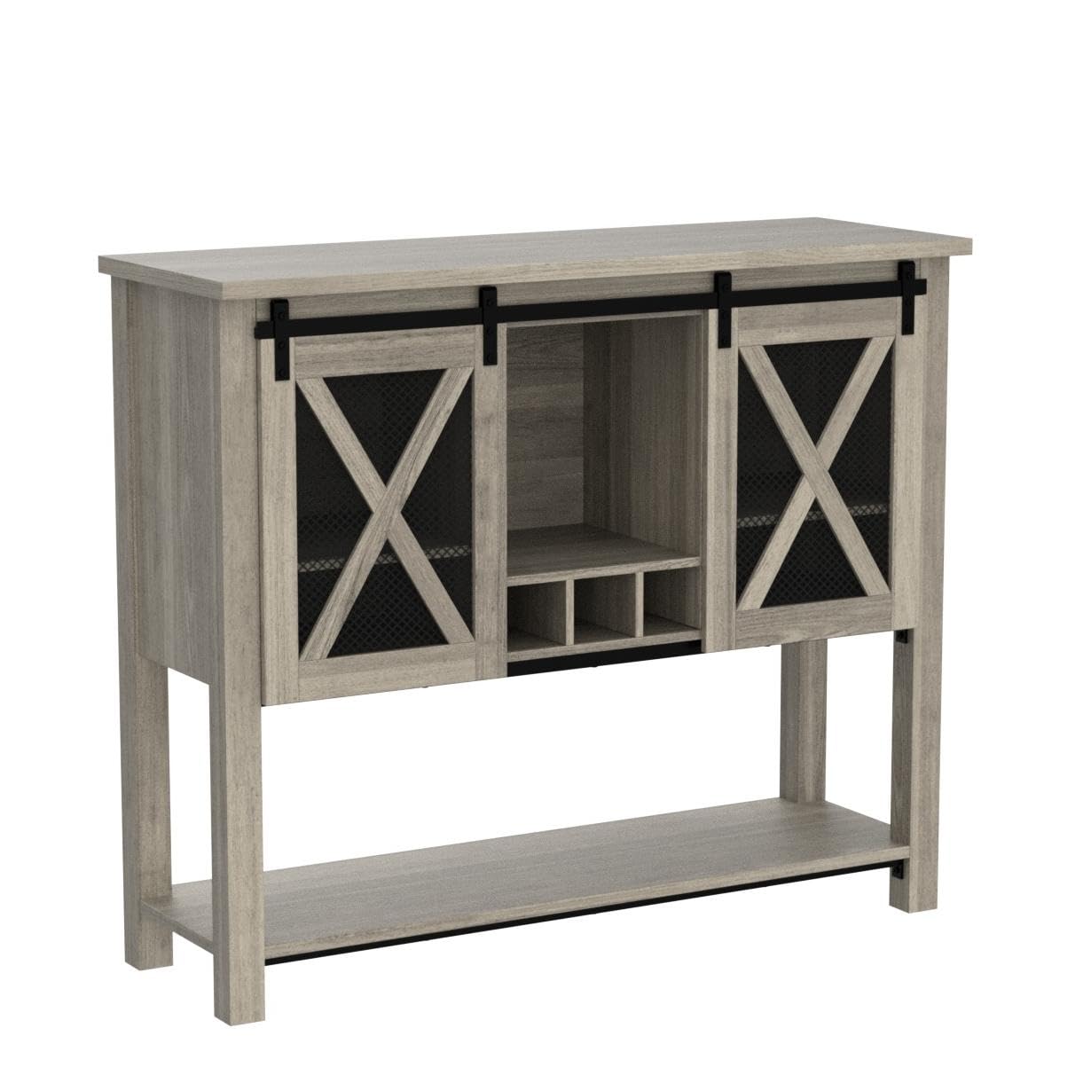 IDEALHOUSE Coffee Bar Cabinet, Sideboard Buffet Storage Cabinet with Storage, Farmhouse Wine Bar Cabinet with Wine Glass Rack, Liquor Cabinet Bar for Home, Kitchen, Dining, Living Room