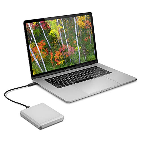 LaCie Mobile Drive 5TB External Hard Drive Portable HDD – Moon Silver USB-C USB 3.0, for Mac and PC Desktop, 1 Month Adobe CC (STHG5000400) (Renewed)