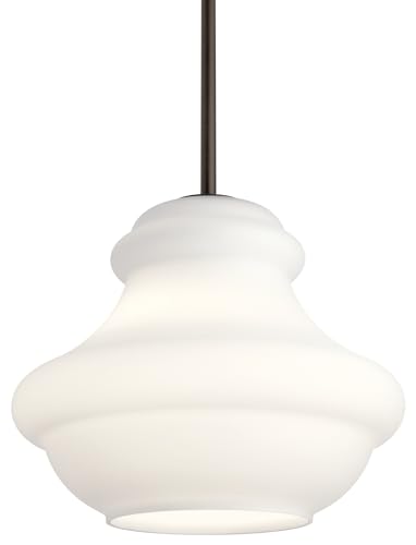 Kichler Everly 10.25" 1 Light Schoolhouse Pendant Mercury Glass Olde Bronze