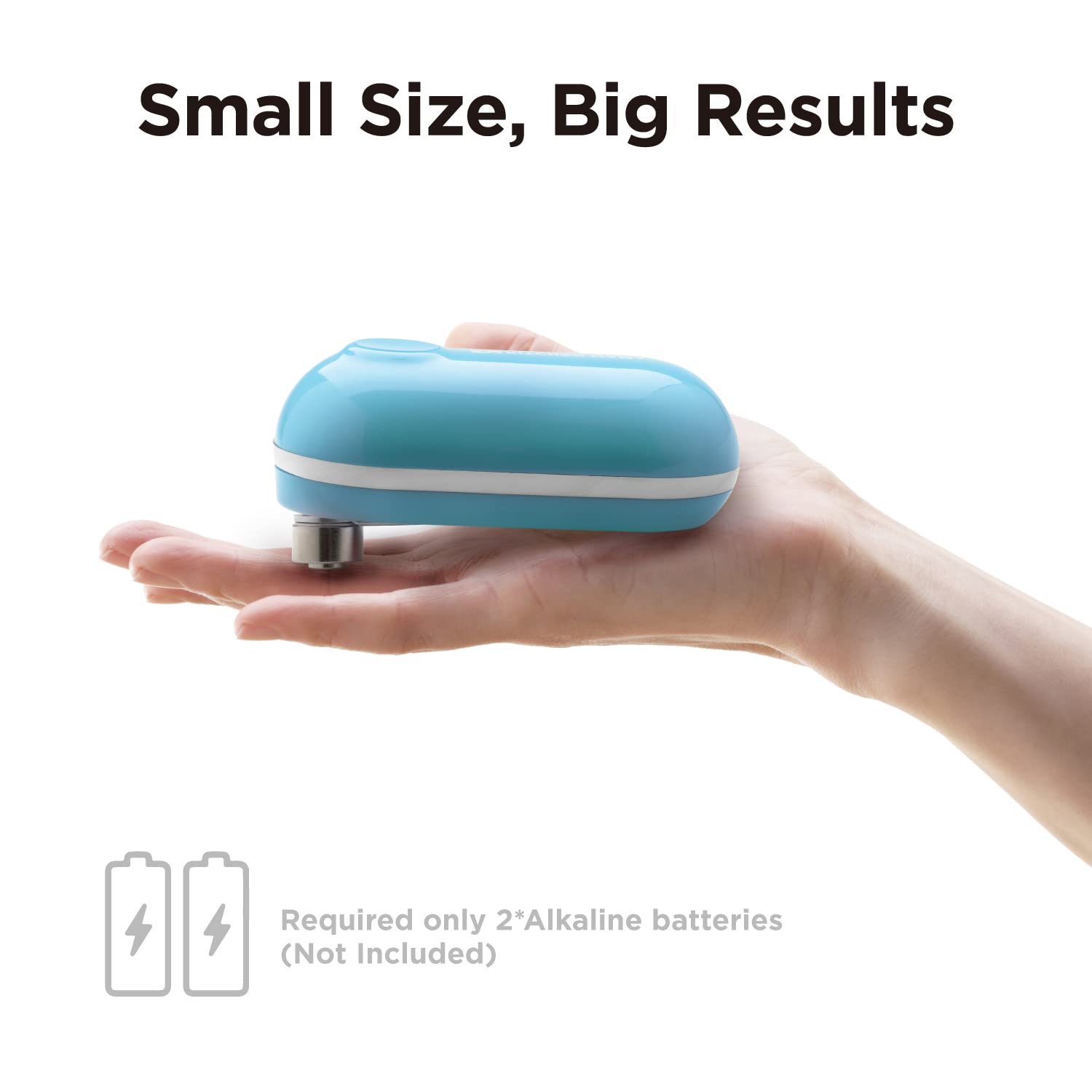 Kitchen Mama Mini Electric Can Opener Smooth Edge: Open Cans with A Simple Press of Button - Ultra-Compact, Space Saver, Portable, Hands Free, Food-Safe, Battery Operated (Marble White)