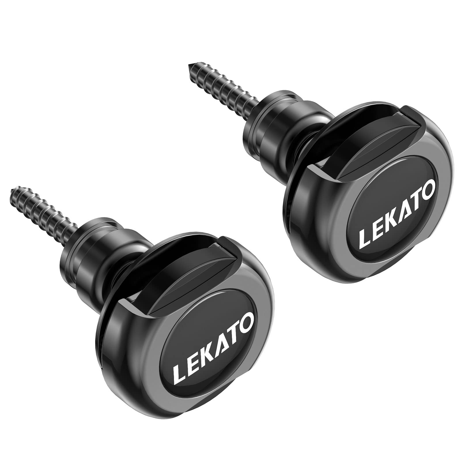 LEKATO Bass Guitar Strap Locks for for Electric Guitar & Bass Strap Locks Security Quick Release Strap Guitar Strap Locks Set Retainer System for Electric Acoustic Guitar, Bass, Ukulele Strap (Black)