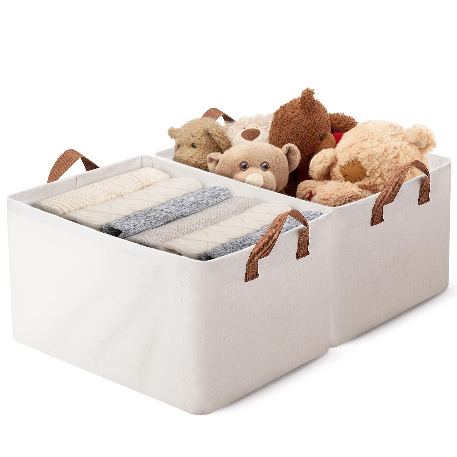 Rectangle Storage Basket, Closet Storage Bins, Fabric Bins for Organization, Storage Baskets for Shelves, Large Baskets for Storage, Closet Organizers and Storage, Shelf Baskets with Wire Frame