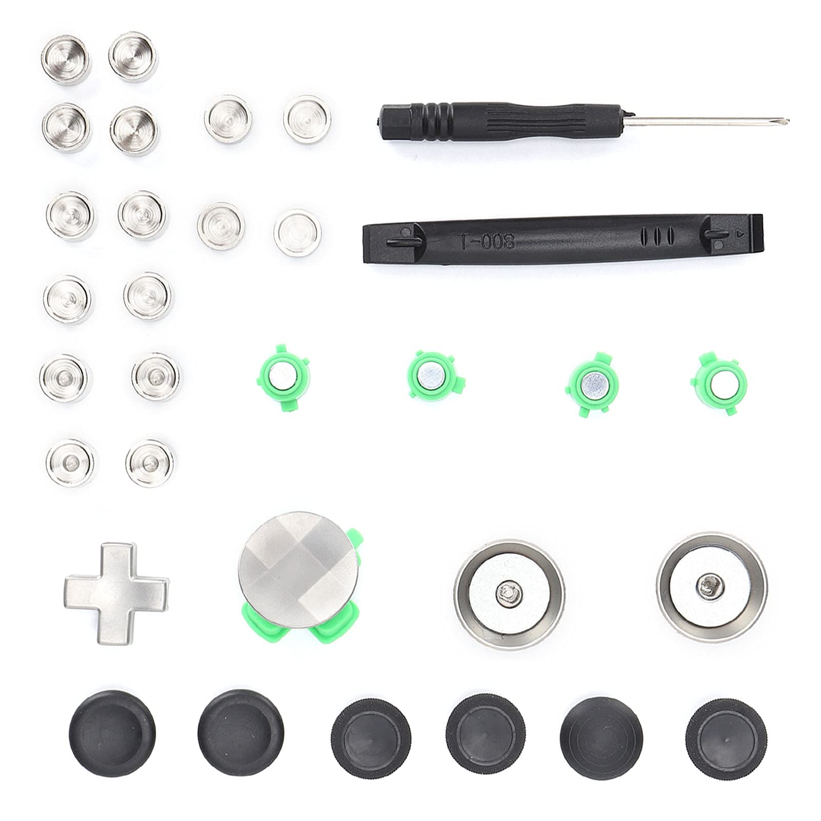 Metal Controller Buttons, Accessories Repair Kit Bundle Comfortable Hand Feel Adjustable Height Easy Installation Portable for Repair Parts