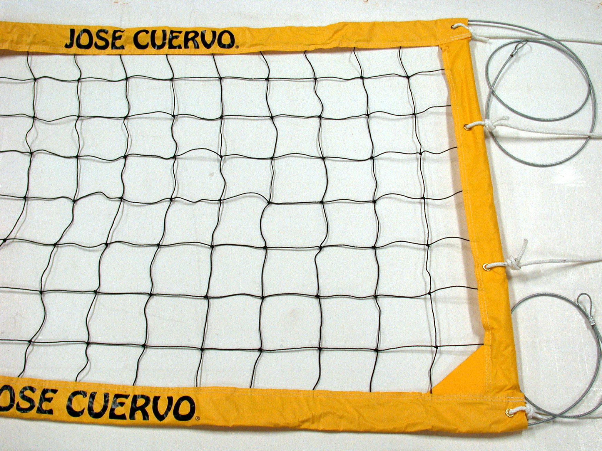 Jose Cuervo Tequila Power Volleyball Net (Gold, Steel Aircraft Cable)