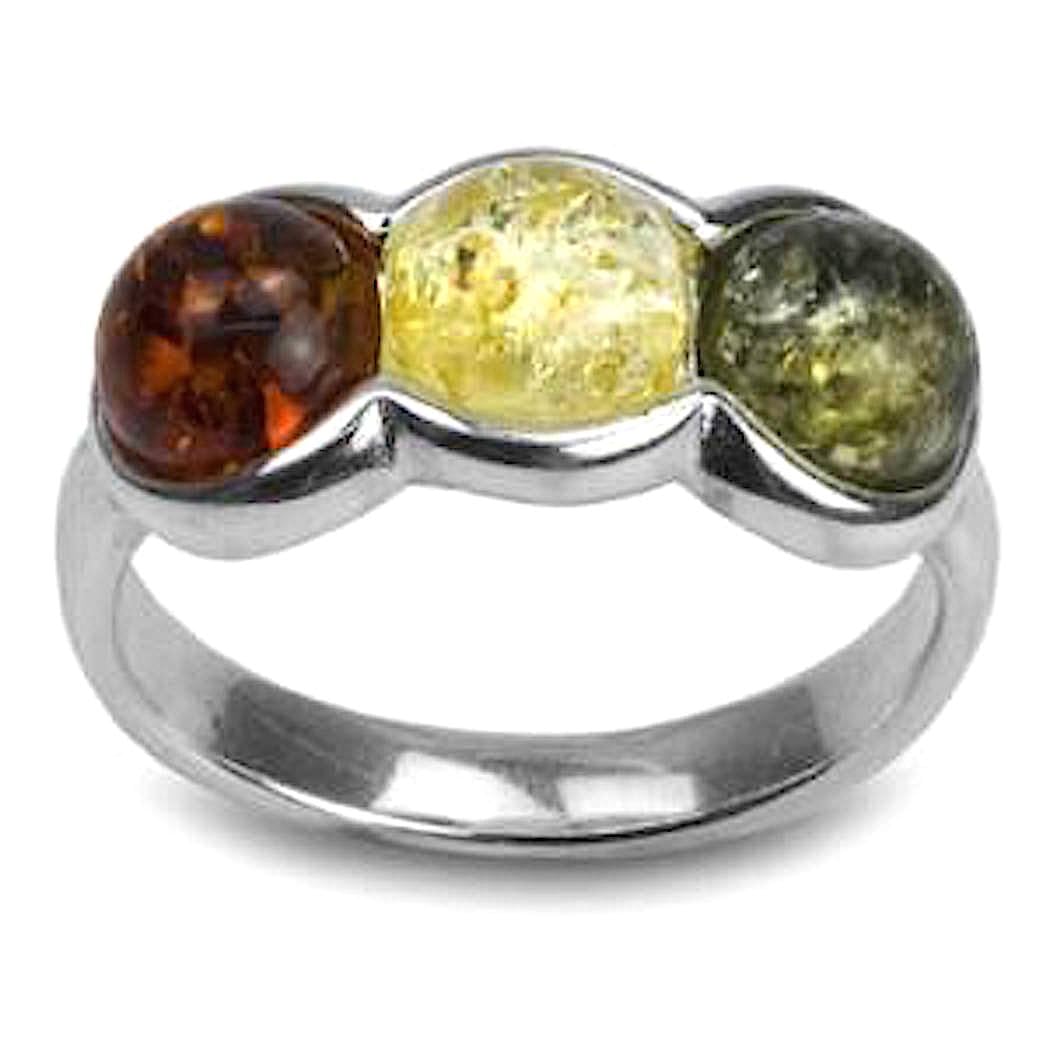 Ian and Valeri Co. Multicolor Amber Sterling Silver Designer Ring