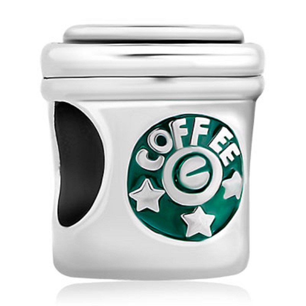 JewelryHouse Fashion Coffee Cup Bead Charms For Bracelets (Star)
