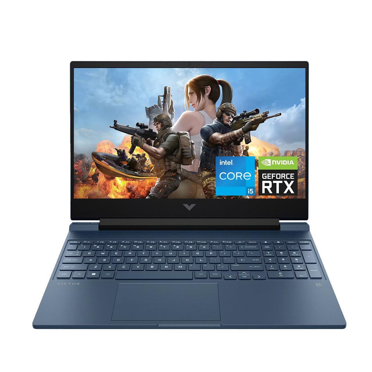 HP Victus 15.6" Gaming Laptop, NVIDIA GeForce RTX 3050, Intel 13th Generation Core i5 13420H, 8-core, 4.6GHz, 32GB RAM, 2TB SSD, Full HD Display, Backlit Keyboard, Windows 11, Performance Blue
