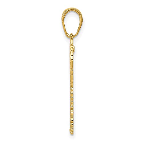 IceCarats 14K Yellow Gold Palm Tree Necklace Summer Beach Pendant Tropical Charm 28mm x 13.5mm Only