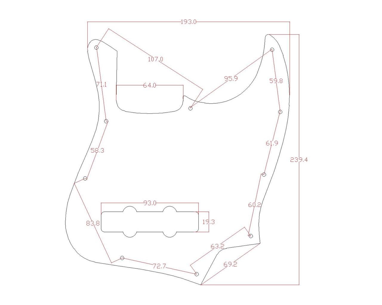KAISH 4 String J Bass Style Pickguard Bass Pick Guard Scratch Plate for USA/Mexico Jazz J Bass Silver Mirror