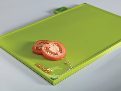 Joseph Joseph Index Plastic Cutting Board Set with 4 Matching Knives and Storage Case Color-Coded Dishwasher-Safe Non-Slip, Small, , Silver with Knives
