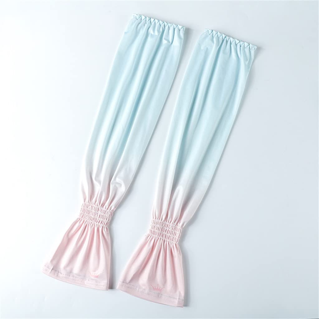 N/A ICY Sunscreen Sleeves Female Ice Silk Gradient Loose Driving Arm Guard Sleeves Summer Thin (Color : D, Size : One Size)