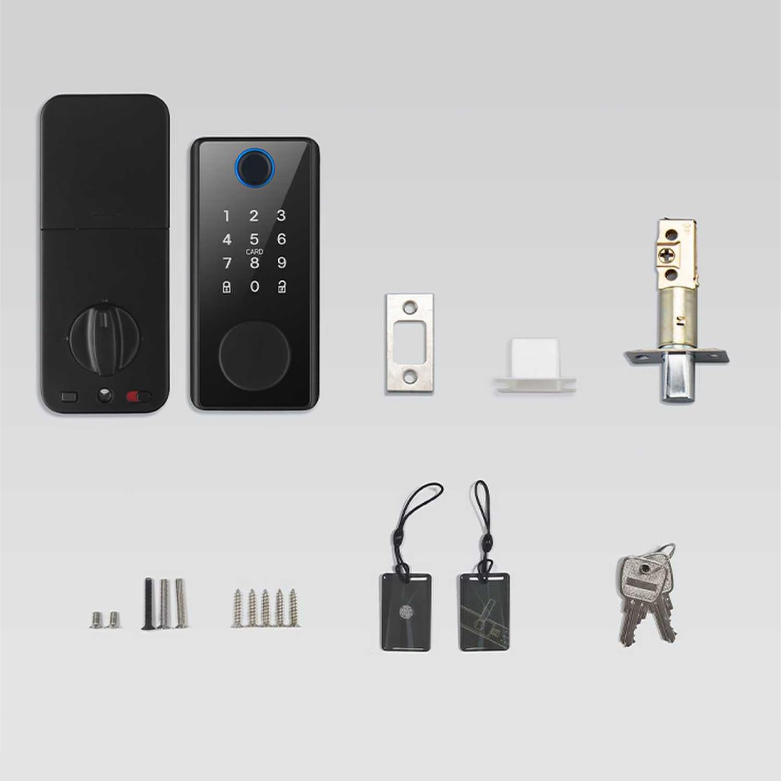 Jenified Smart Lock 6-in-1 Fingerprint Bluetooth Keypad with Key Touchscreen Keypad with Bluetooth APP Control
