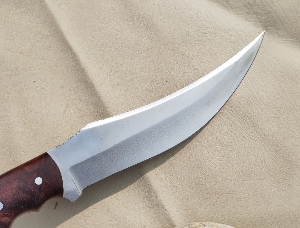 Mega Blades Fexmoo -7253 Custom Handmade D2 Steel Hunting Karambit Knife, D2 Steel 13-Inch Bowie Knife With Sheath, Silver