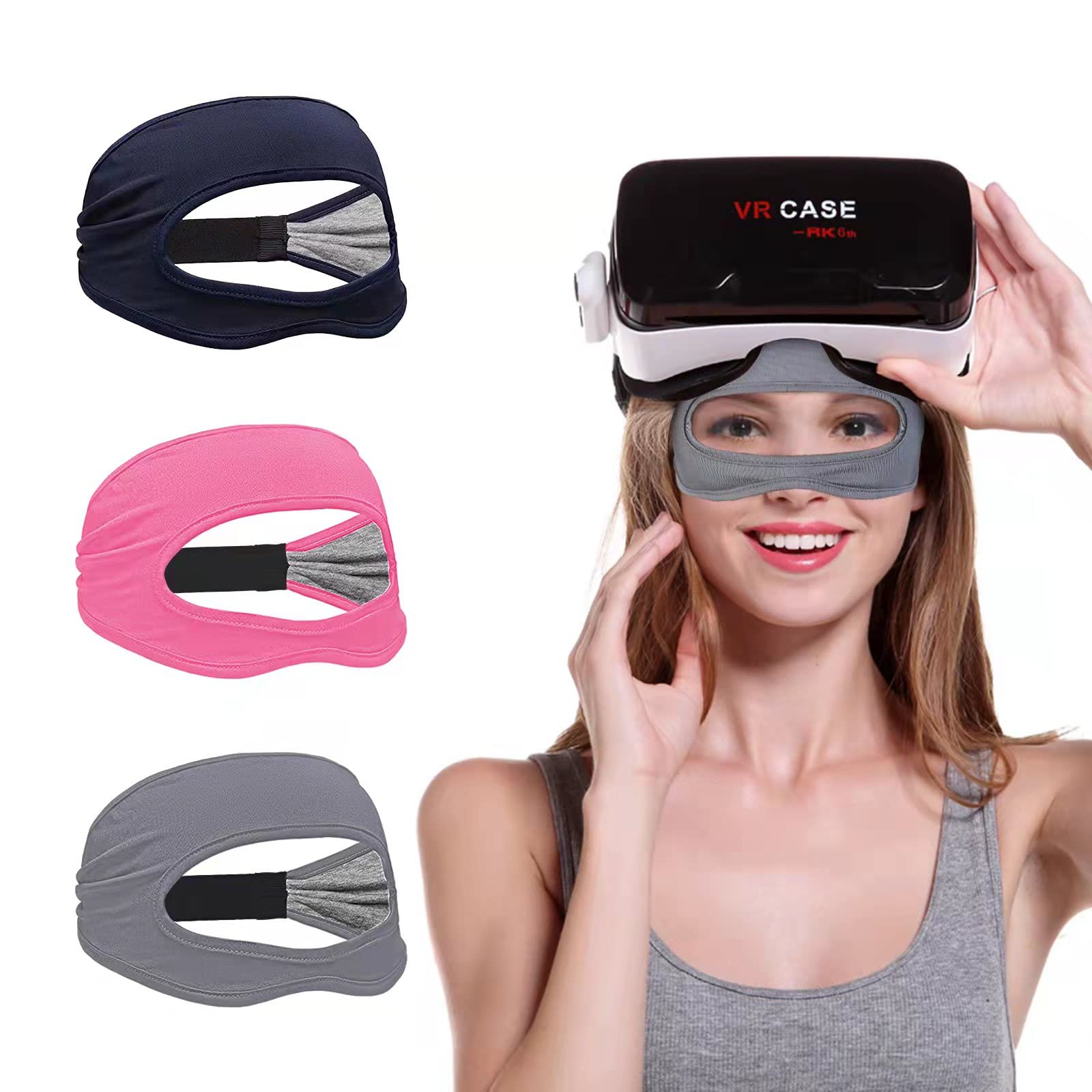 Metkiio 3 Pcs Breathable VR Eye Mask Virtual Reality Headset Cell Phone Virtual Reality Headsets VR Accessories Face Cover for VR Workouts Use