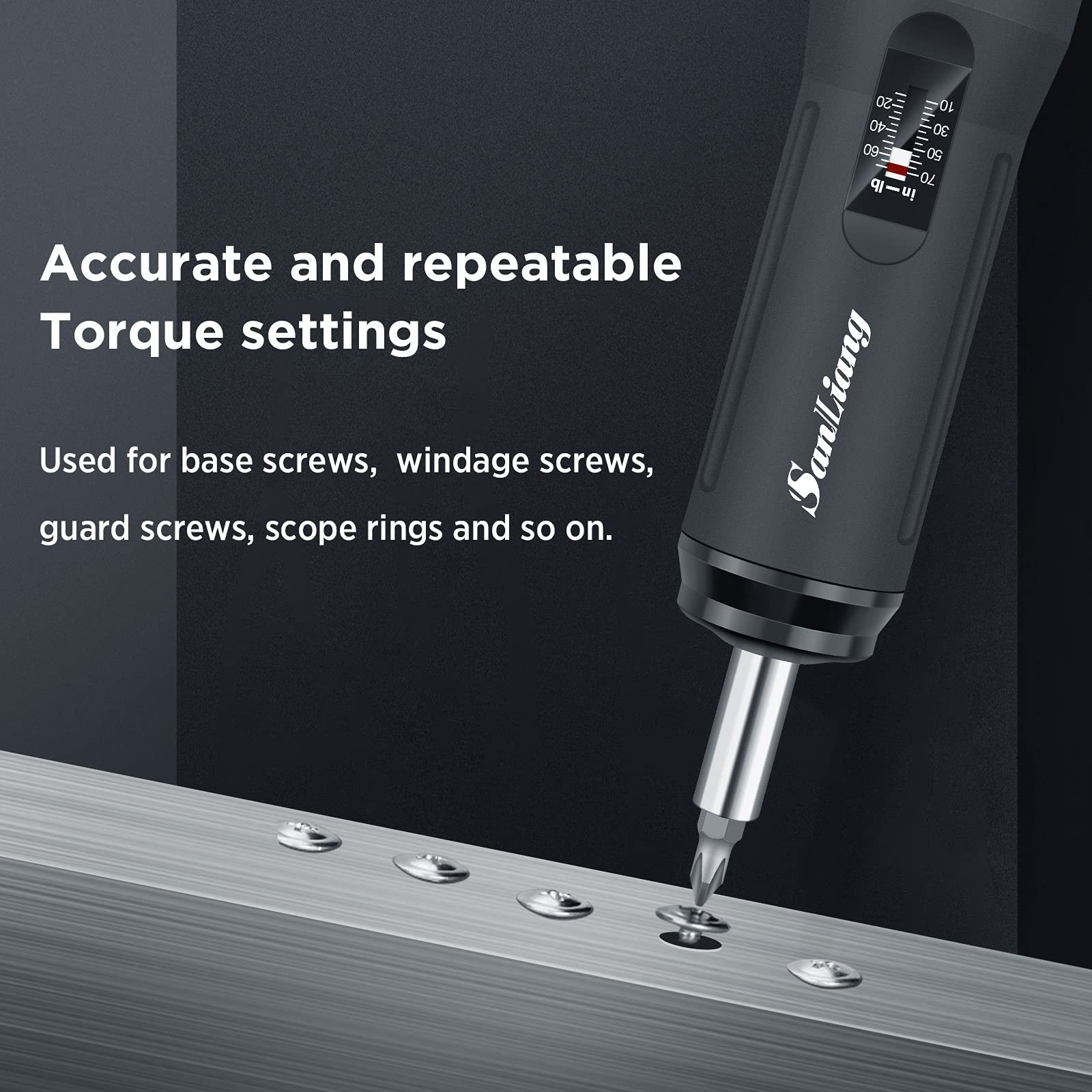 Sanliang Torque Screwdriver Wrench Driver Bits Set 10-70 Inch Pounds lbs for Maintenance,Tools, Bike Repairing and Mounting. (10-70 in-lbs)