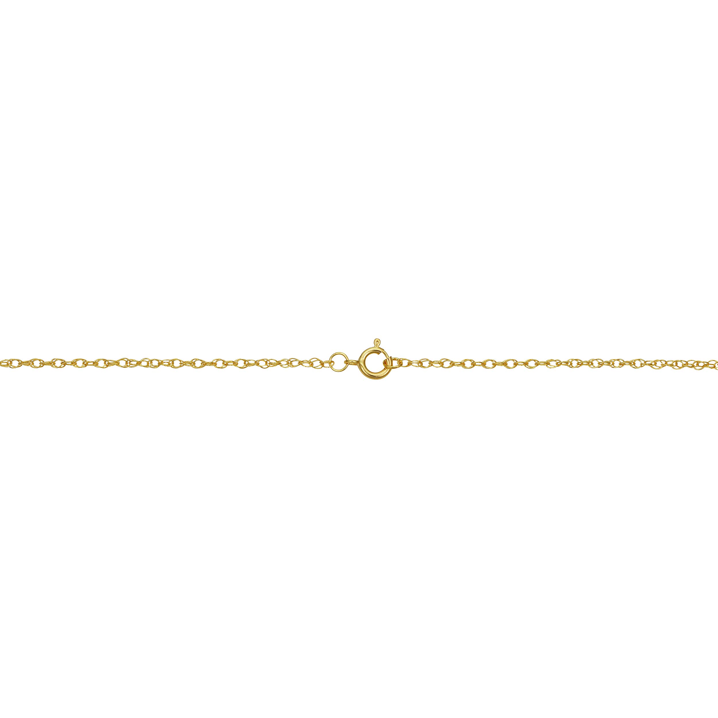 Kooljewelry 14k Yellow Gold Rope Chain Pendant Necklace (1 mm, 18 inch)