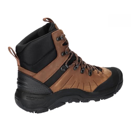 KEEN Men's Revel 4 Mid Height Polar Insulated Waterproof Snow Boots, Dark Earth/Caramel Cafe, 9.5