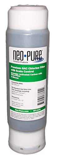 Neo-Pure NP-117S Premium Chlorine Water Filter with Slow-Phos Scale Control - Single Compatible with 3M Aqua Pure APS117 with Phosphate