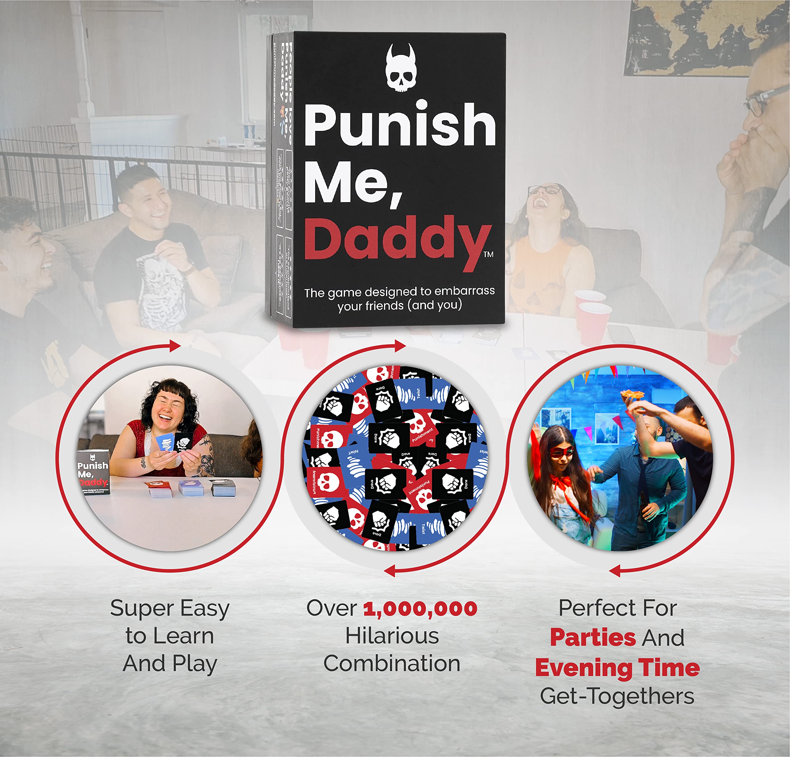 Punish Me, Daddy Bundle 4-Pack Base Game with All 3 Expansion Packs: Get You Drunk, Extreme Edition, and Literally Blank Cards Expansion Packs