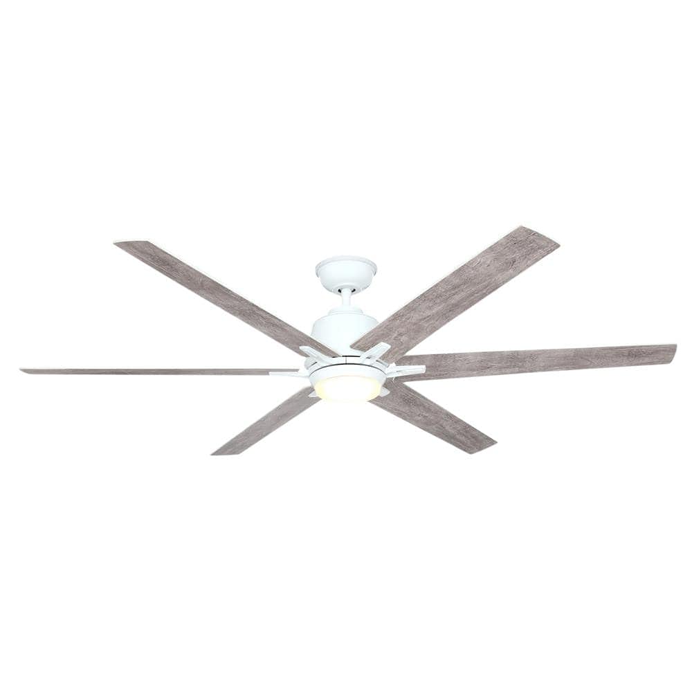 Kensgrove 64 in. Integrated LED White Ceiling Fan with Light and Remote Control