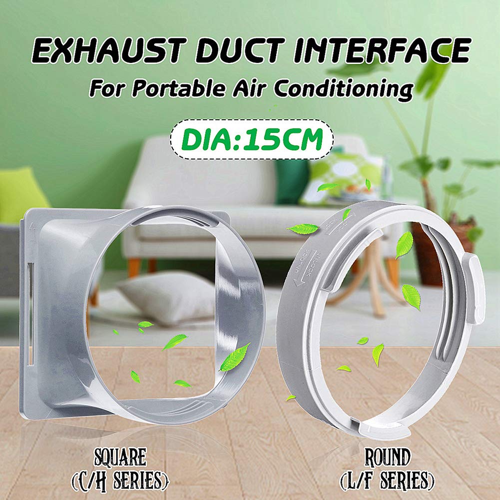 Jiecikou 5.9 inch Tube Portable A/C AC Air Conditioner Exhaust Hose Coupler/Coupling - Works with Every Mobile Air-Conditioning Unit Round (L/F Series)